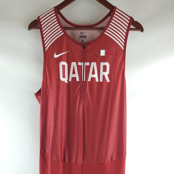 Nike | Shirts | Nike Qatar Elite Pro Olympic Tank Unitard Singlet Mens ...